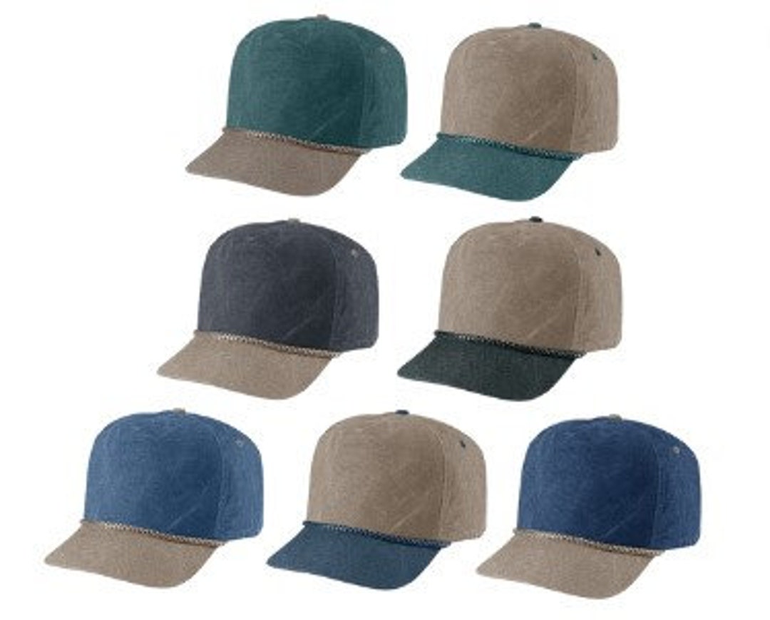 Blank Two-tone Stonewashed Canvas Retro Rope Hat - Etsy