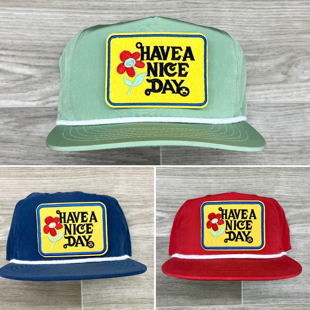 Have a Nice Day on Retro Poly Rope Hat - Etsy