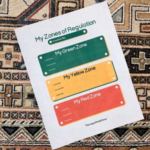 My Zones of Regulation: Printable, Instant Download Worksheet - Etsy