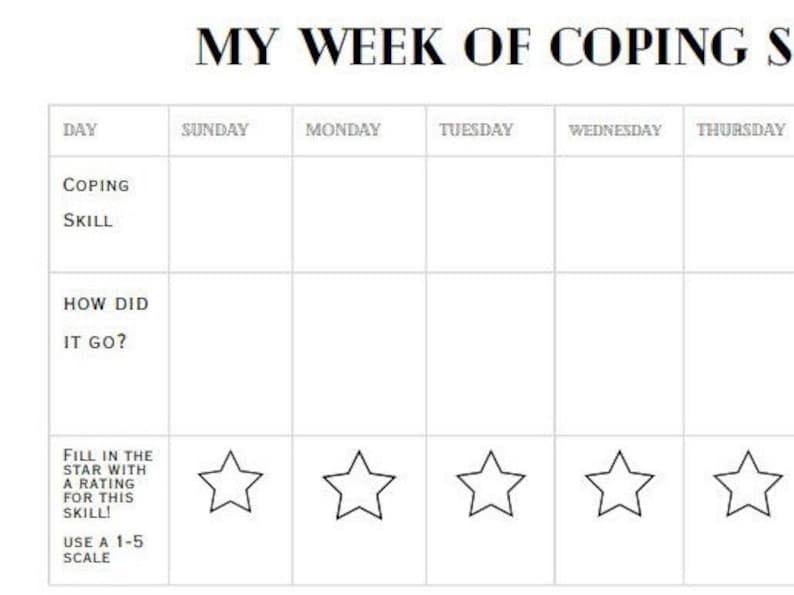 Coping Skills: Week at a Glance - Etsy
