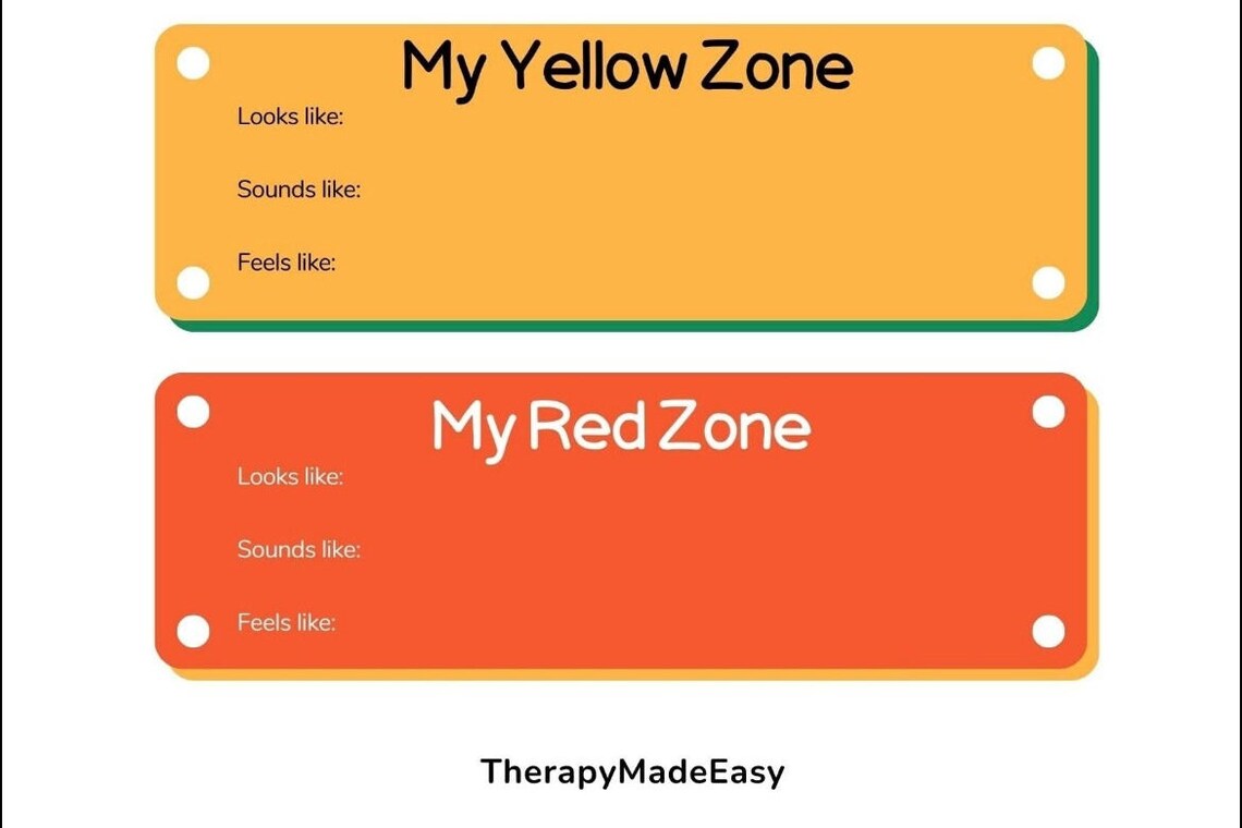 My Zones of Regulation: Printable, Instant Download Worksheet - Etsy