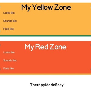 My Zones of Regulation: Printable, Instant Download Worksheet - Etsy