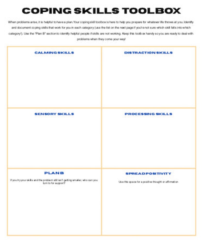Coping Skill Toolbox - Etsy