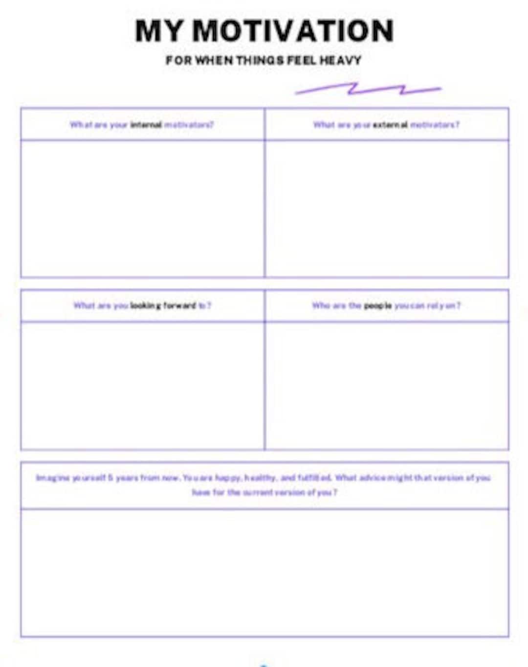 Therapy Motivation Worksheet and Safety Plan - Etsy