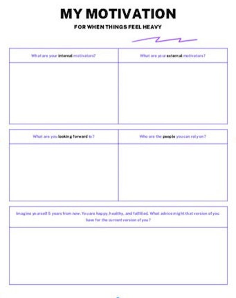 Therapy Motivation Worksheet and Safety Plan - Etsy