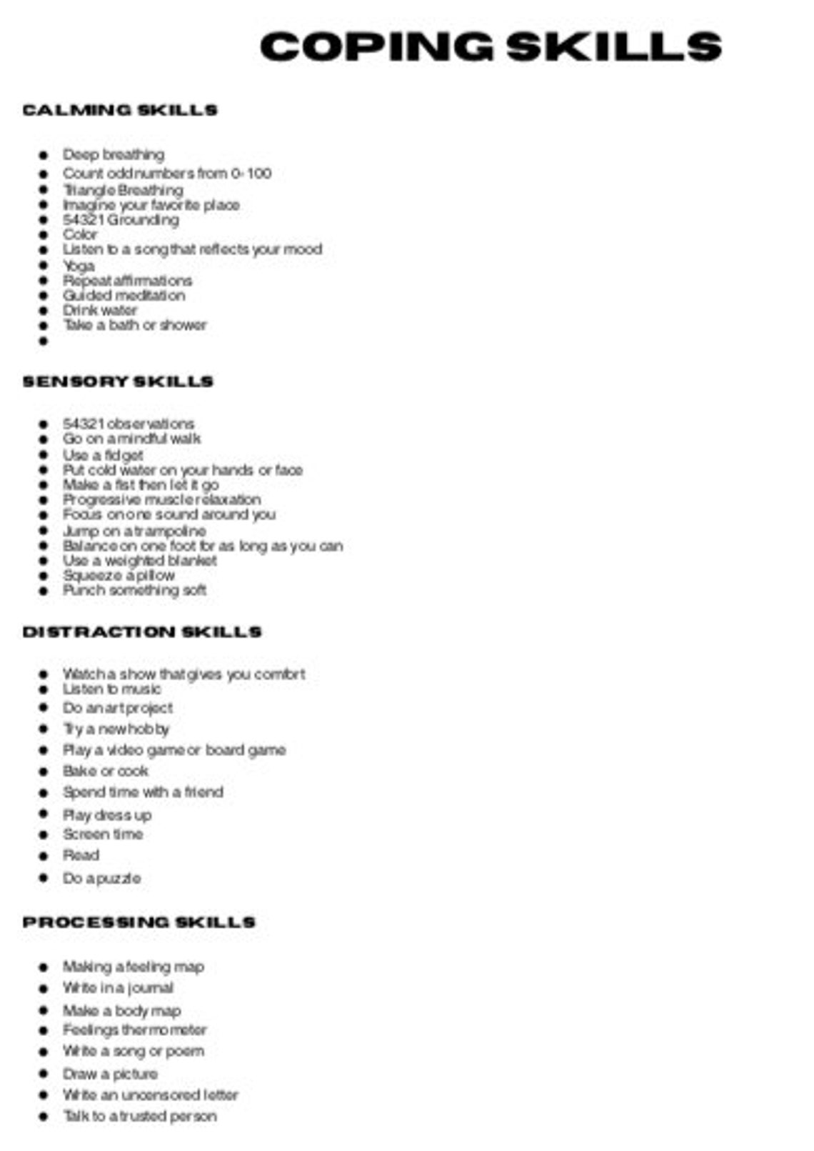 Coping Skill Toolbox - Etsy