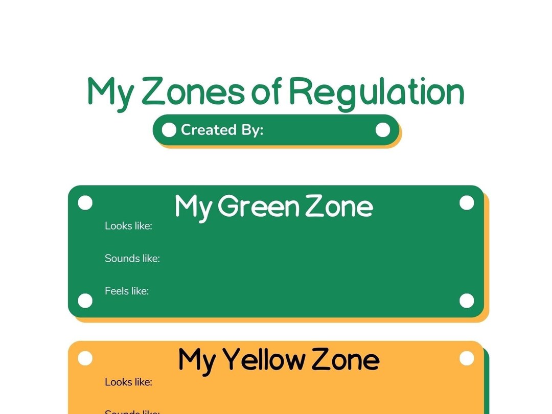 My Zones of Regulation: Printable Instant Download Worksheet - Etsy UK