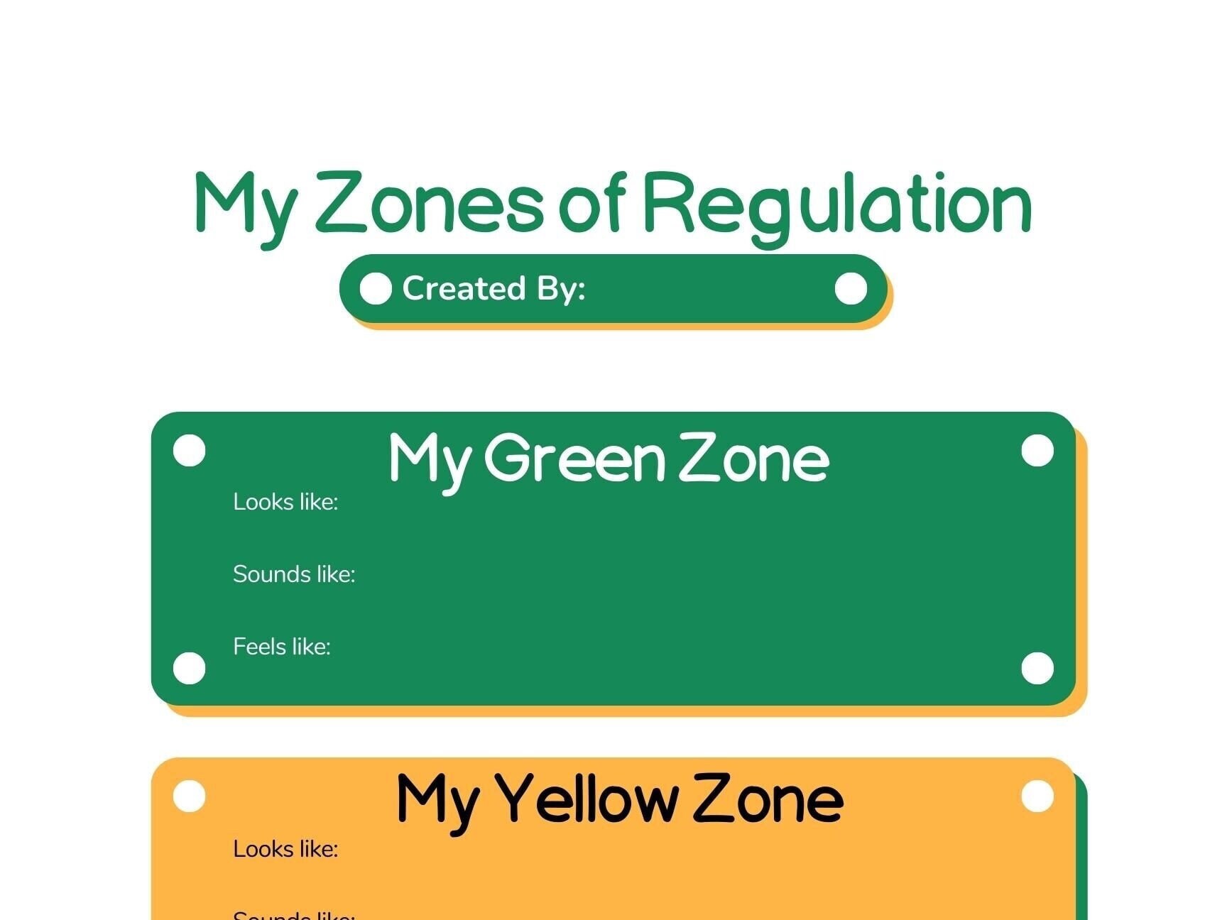 My Zones of Regulation: Printable, Instant Download Worksheet - Etsy UK