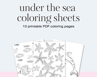 Ocean Life Coloring Pages Ocean Life Coloring Book for - Etsy