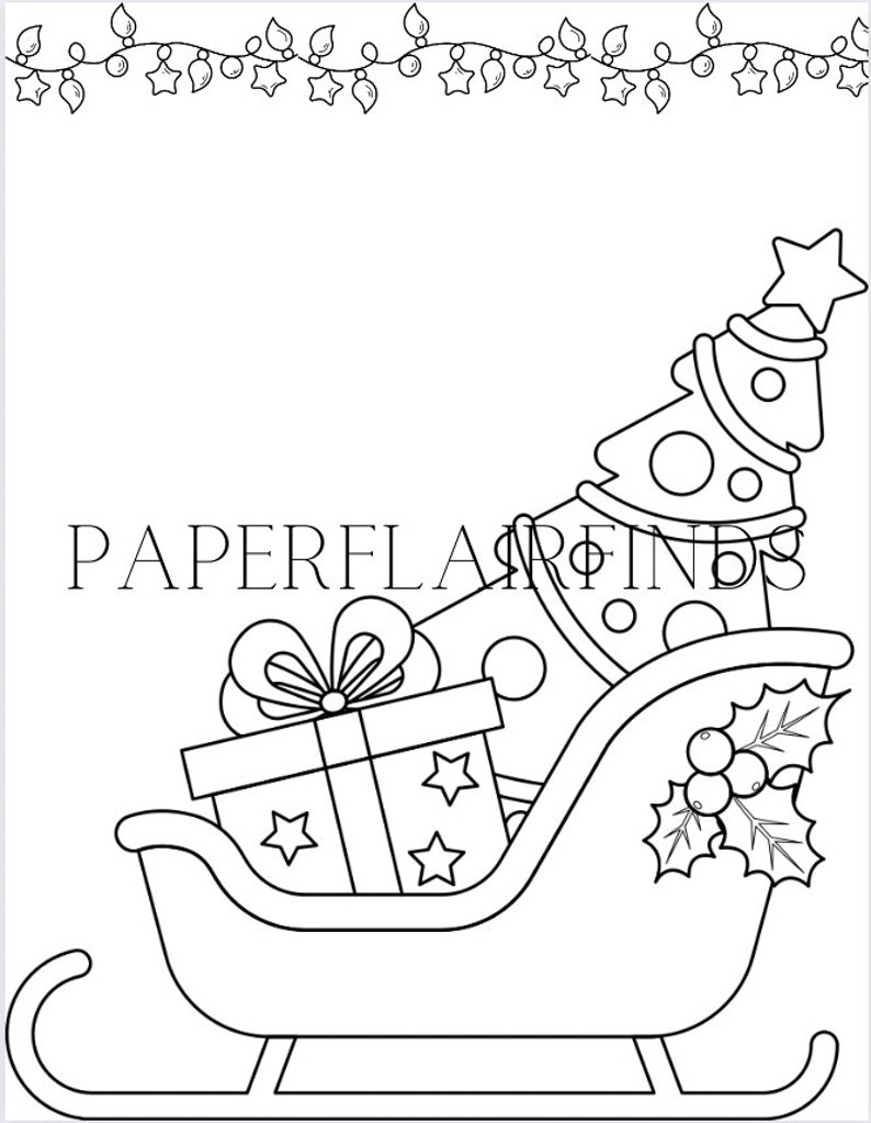 10 Coloring Pages, Christmas Coloring Pages, Winter Coloring Book - Etsy