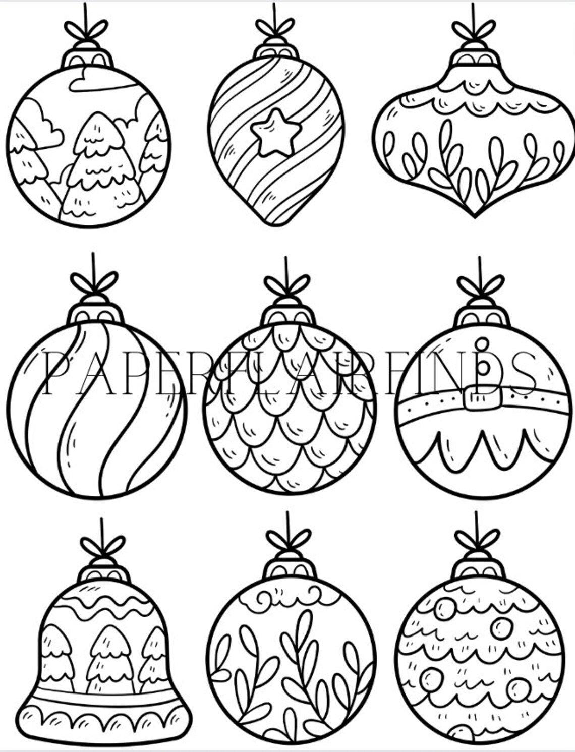 10 Coloring Pages, Christmas Coloring Pages, Winter Coloring Book - Etsy