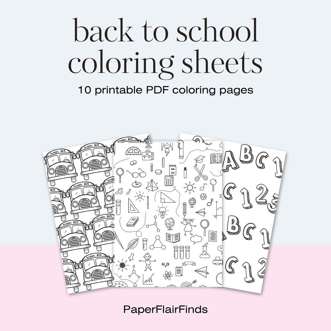10 Coloring Pages, Back to School Coloring Pages, Autumn Coloring Pages ...