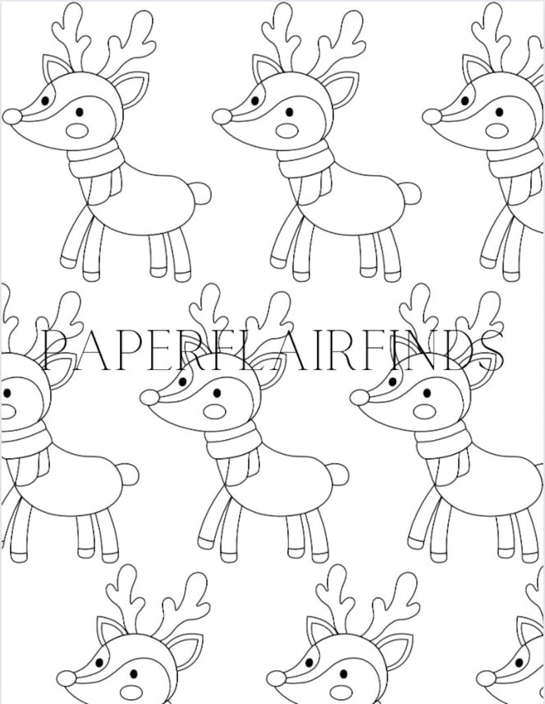 10 Coloring Pages, Christmas Coloring Pages, Winter Coloring Book - Etsy