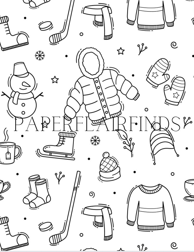 10 Coloring Pages, Winter Wonderland Coloring Pages, Holiday Coloring ...
