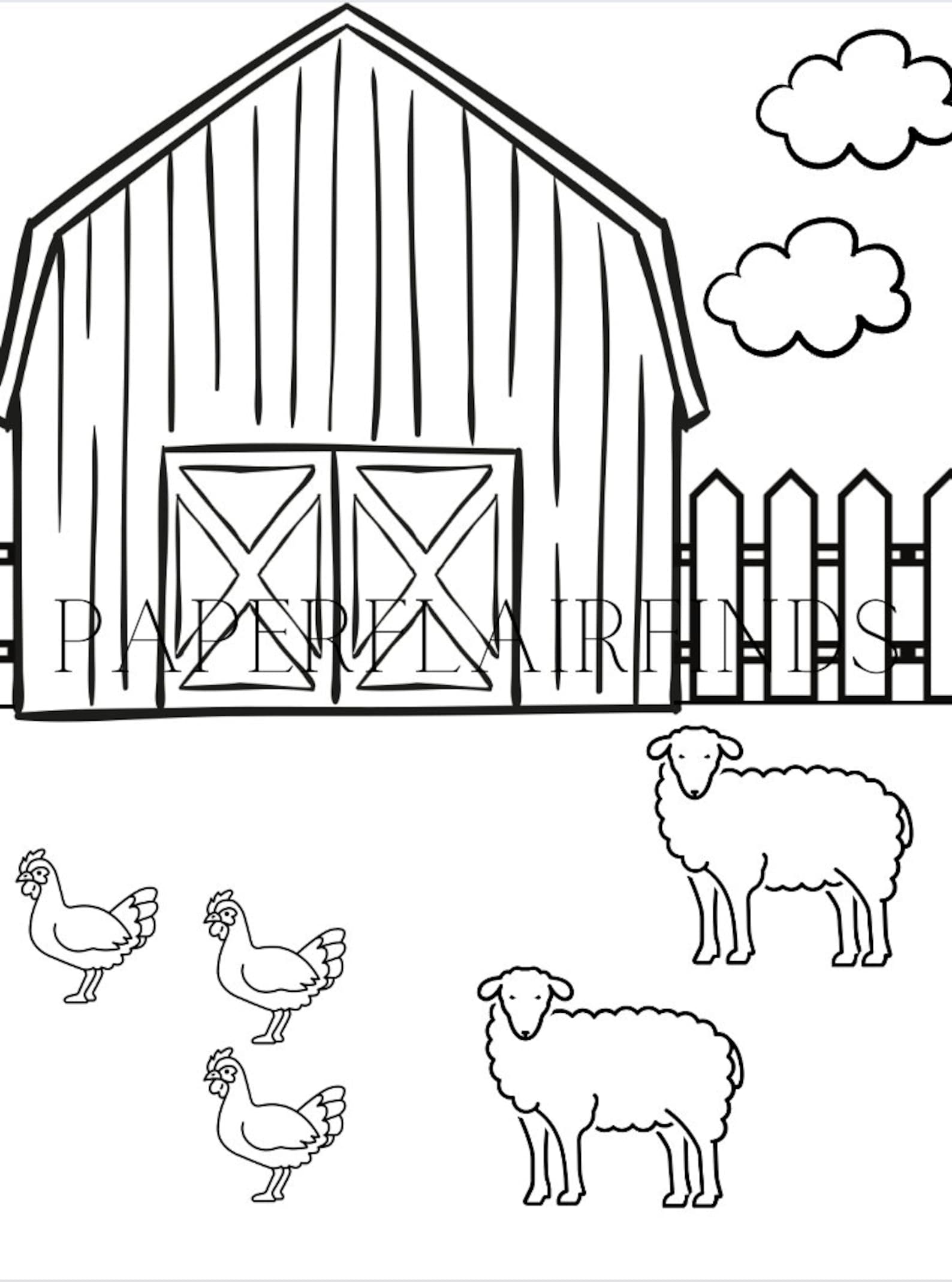 Farm Animal Coloring Pages | Kids Coloring Pages | Farm Life - Etsy