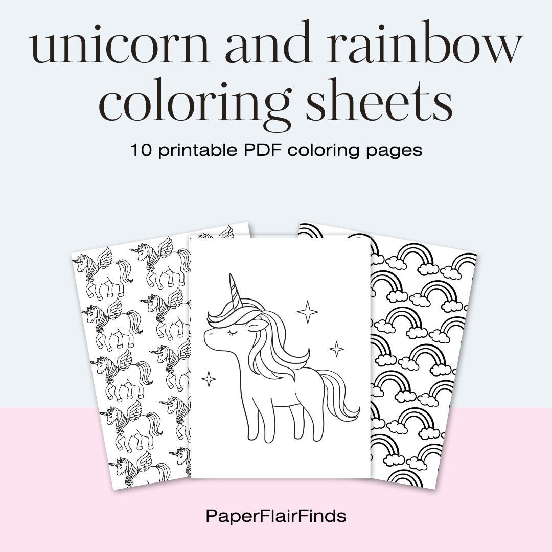10 Coloring Pages, Magic Coloring Pages, Unicorn Coloring Pages ...