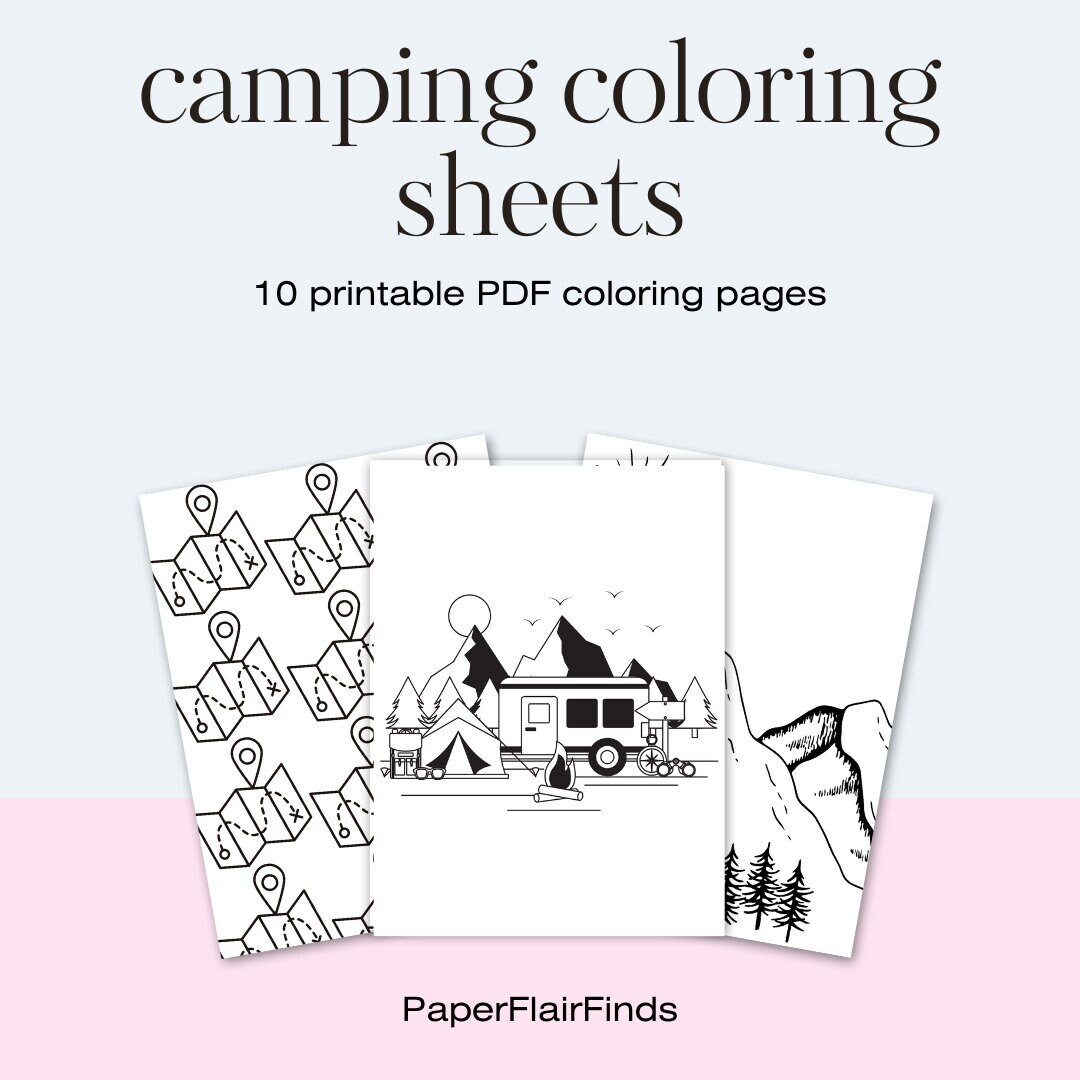 10 Coloring Pages, Printable Coloring Pages, Camping Coloring Pages ...
