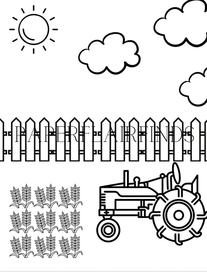 Farm Animal Coloring Pages | Kids Coloring Pages | Farm Life - Etsy