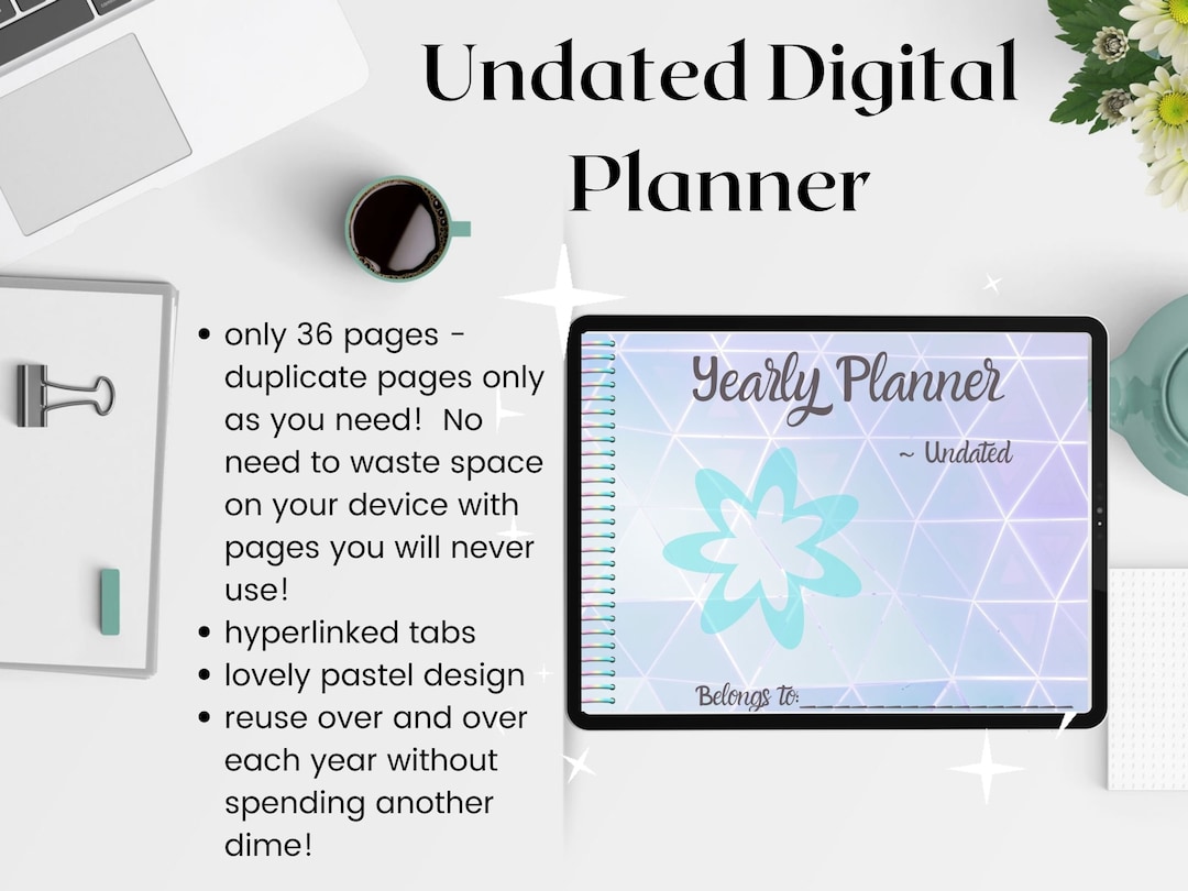 UNDATED Digital Pastel Planner - Buy Once, Use Always! | iPad Digital ...