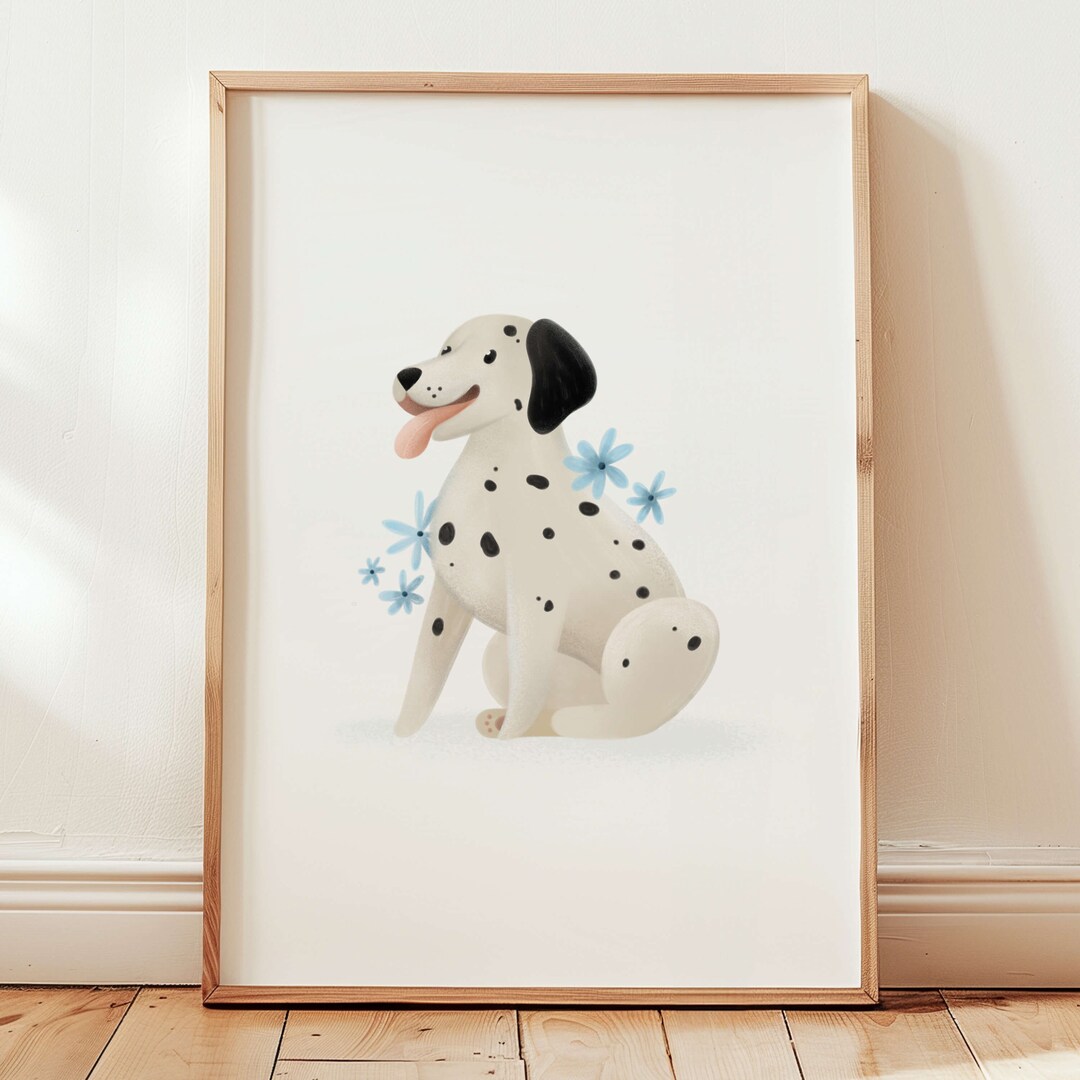 Daisy Dogs | Dalmatian Art Print - Etsy