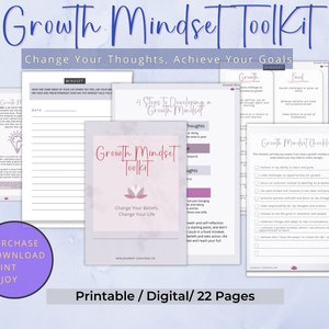 Growth Mindset Journal Prompt Growth Mindset Worksheets Self-care ...