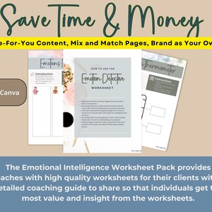 Emotional Intelligence Worksheet Template Life Coach Done for You ...