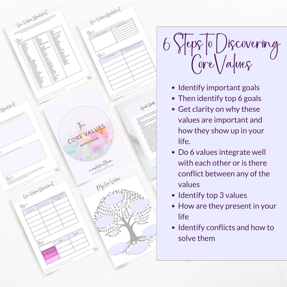 Core Values Assessment Worksheet Canva Template Done for You Life ...