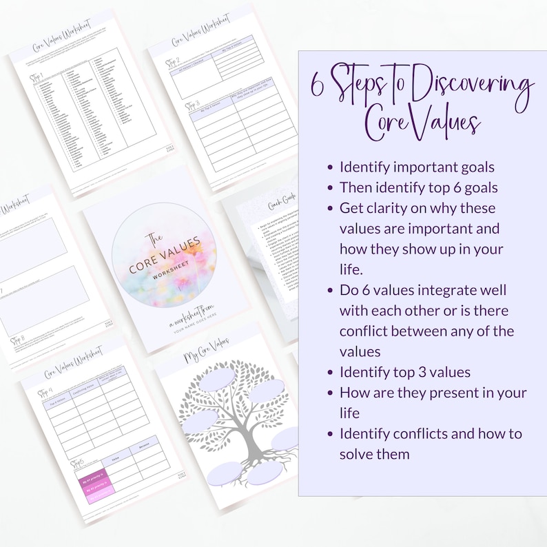 Core Values Assessment Worksheet Canva Template Done for You Life ...