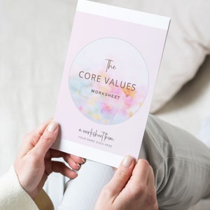 Core Values Coaching Worksheet Templates Life Coaching Canva Templates ...