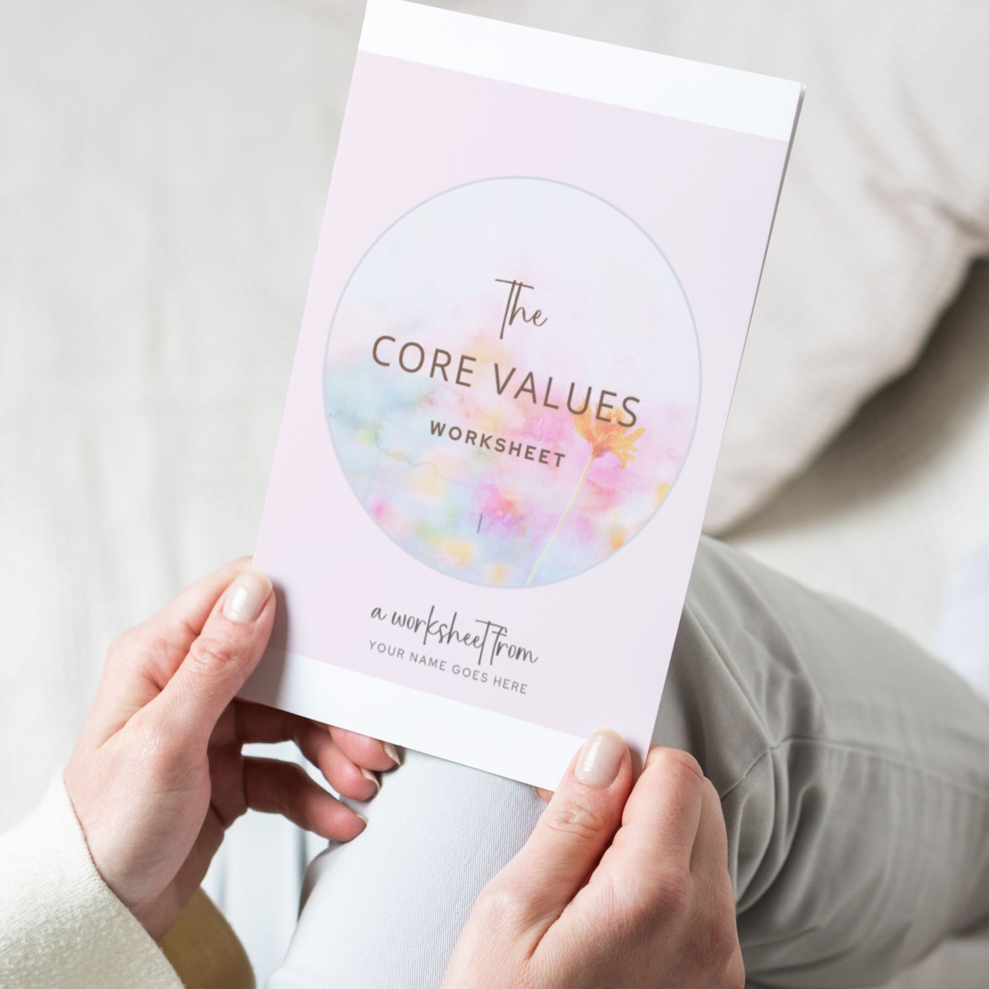 Core Values Coaching Worksheet Templates Life Coaching Canva Templates ...
