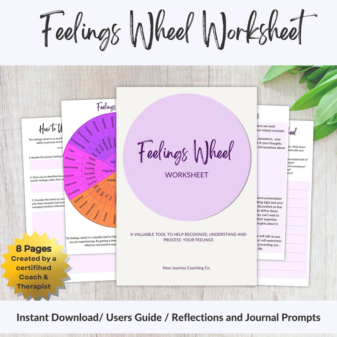 Feelings Wheel Worksheet: Emotion Journal Prompts (digital Download) - Etsy