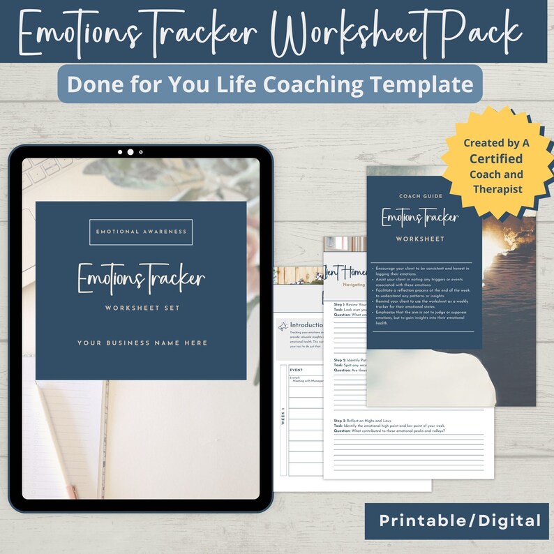 Emotions Tracker Worksheet Emotional Processing Done for You Life Coach ...
