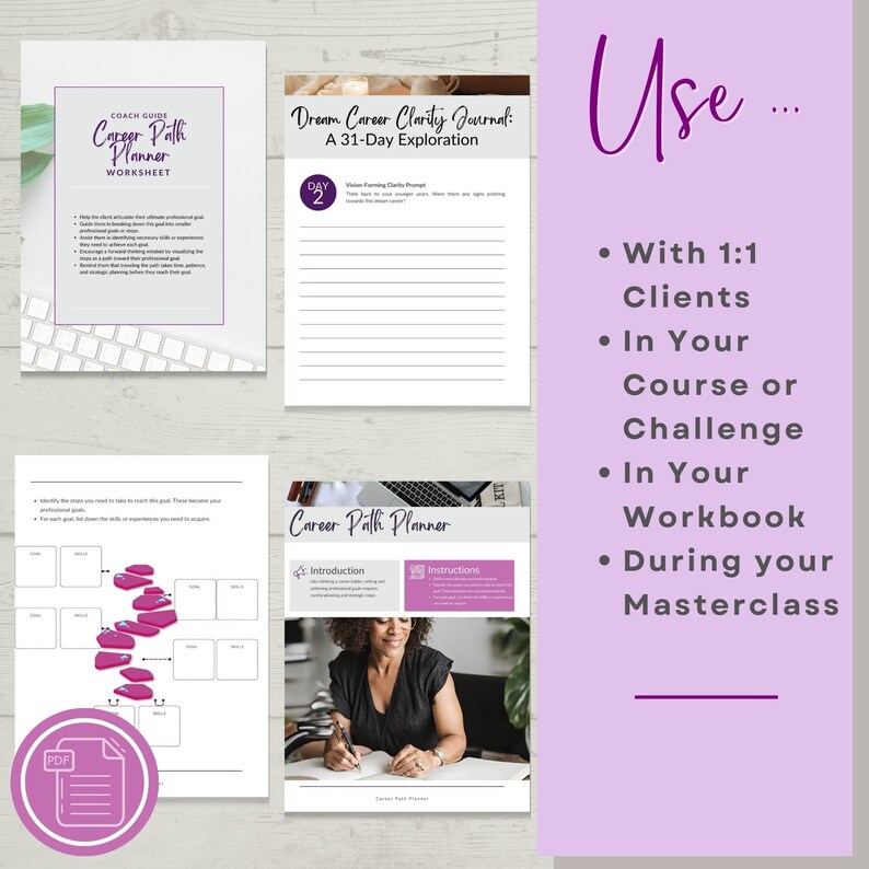 Career Path Planner: Coaching Worksheet Templates (canva Editable, PLR ...