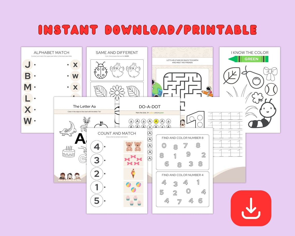40 Kids Activity Printable Summer Activity Book for Kids - Etsy