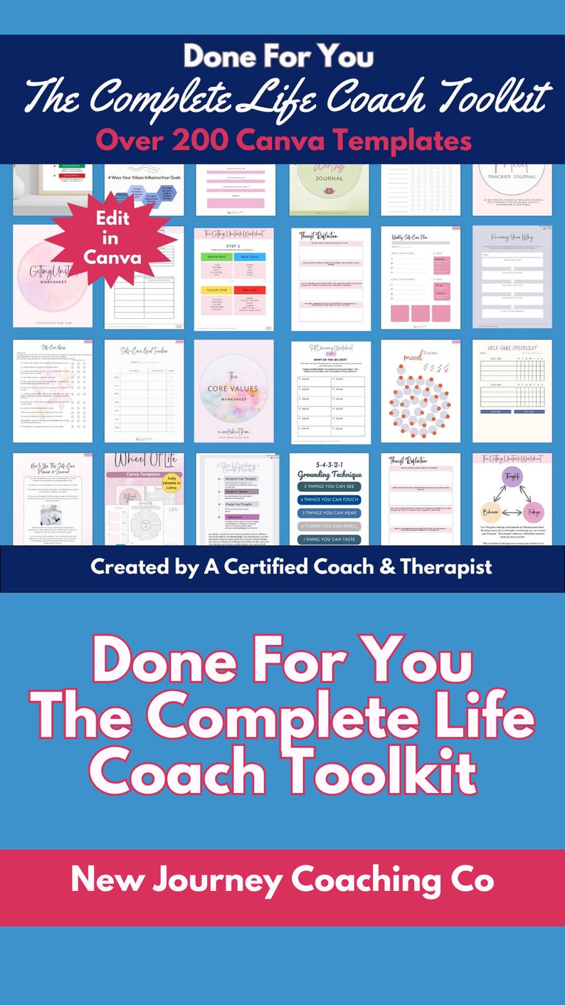 Coaching Worksheet Template Life Coach Worksheet Bundle Canva - Etsy