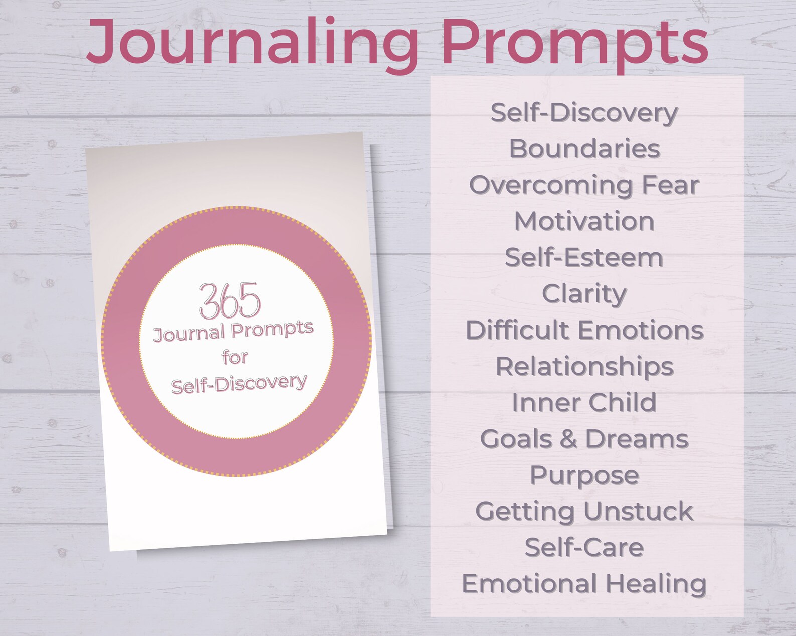 365 Journal Prompts for Self-discovery: Canva Template for Coaches ...