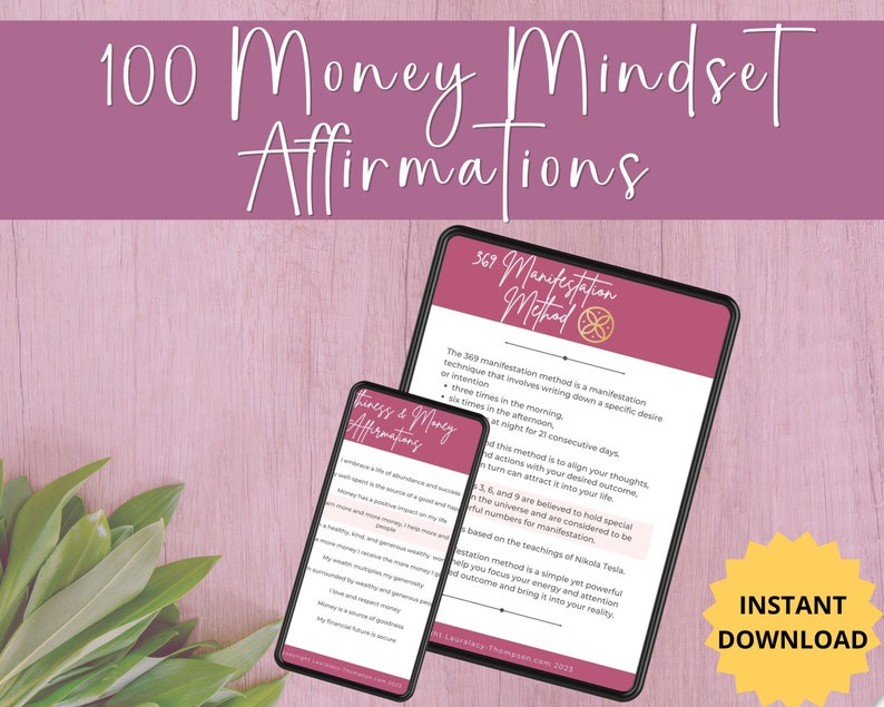 100 Money Mindset & Abundance Daily Affirmations 369 Manifestation ...