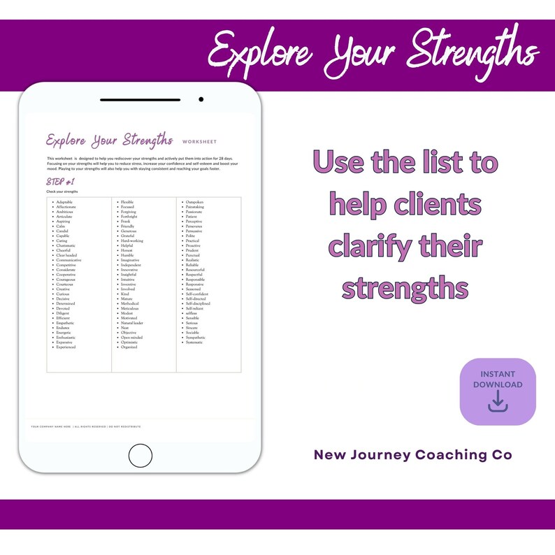 Explore Your Strengths Worksheet Canva Template Life Coach Done for You ...