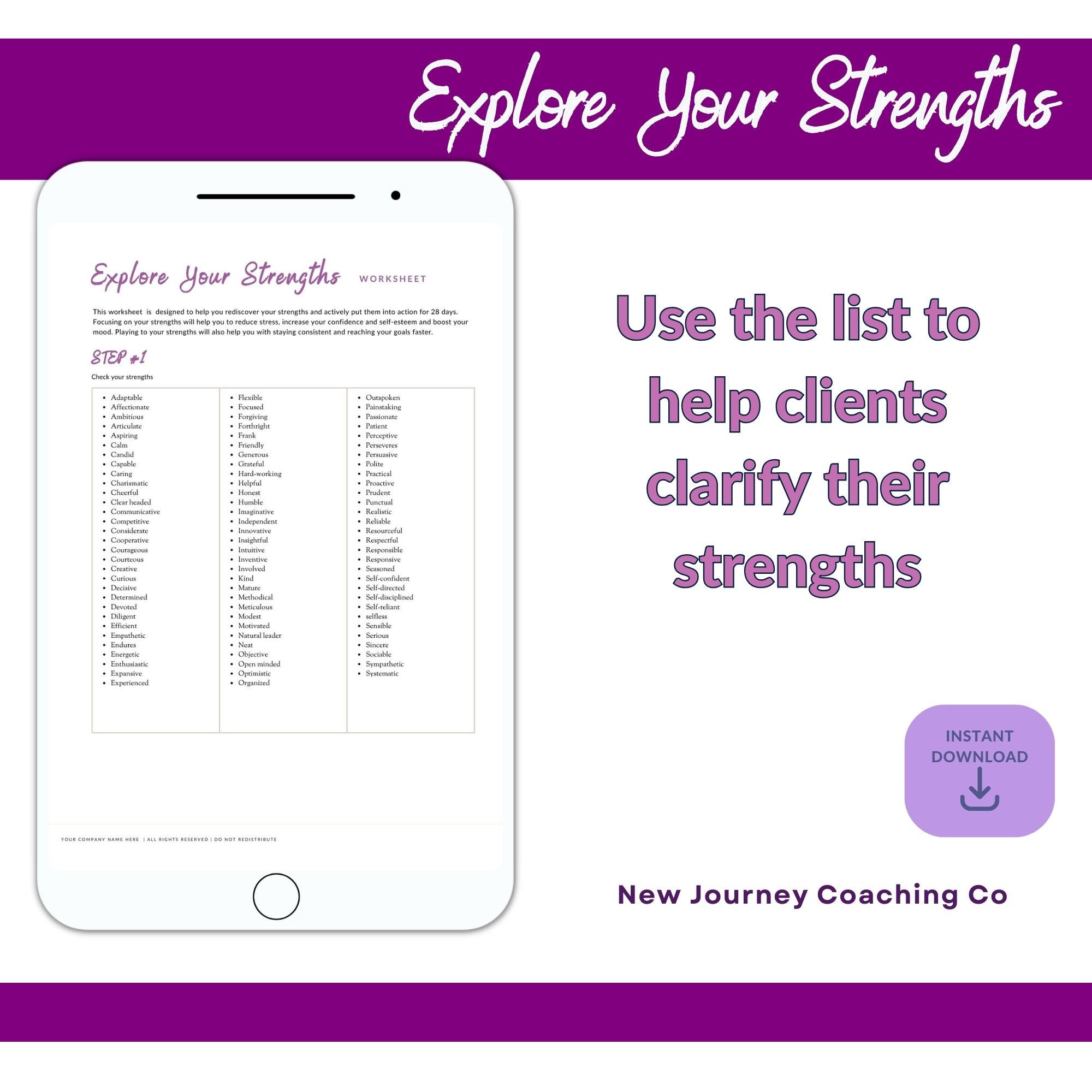 Explore Your Strengths Worksheet Canva Template Life Coach Done for You ...