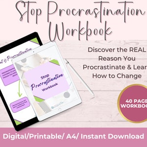 Stop Procrastination Workbook: Printable Productivity Planner (PDF) - Etsy