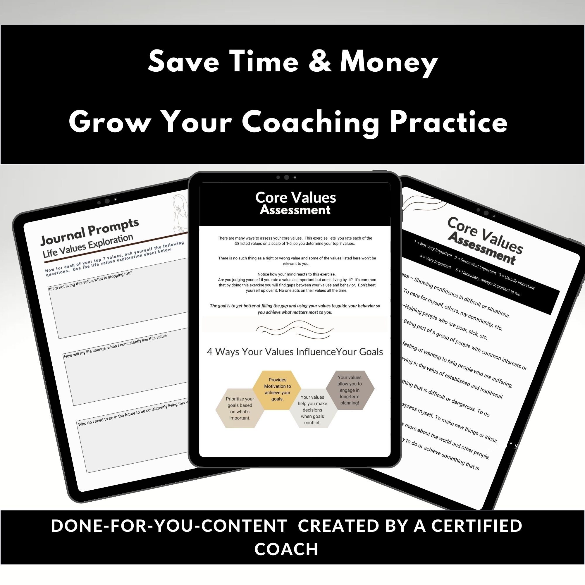 Done for You Core Values Assessment Worksheet Coaching Canva Template ...
