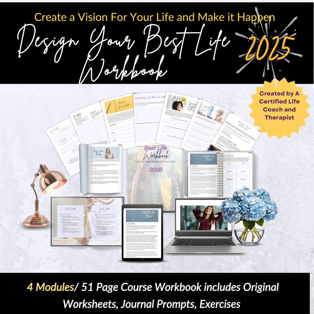 Design Your Best Life 2025 Workbook, Visualize Your Dream Life Planner ...