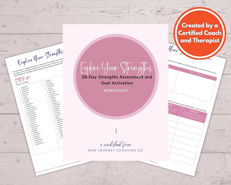 Strengths Worksheet: Therapy & Personal Growth Tools (digital Download ...
