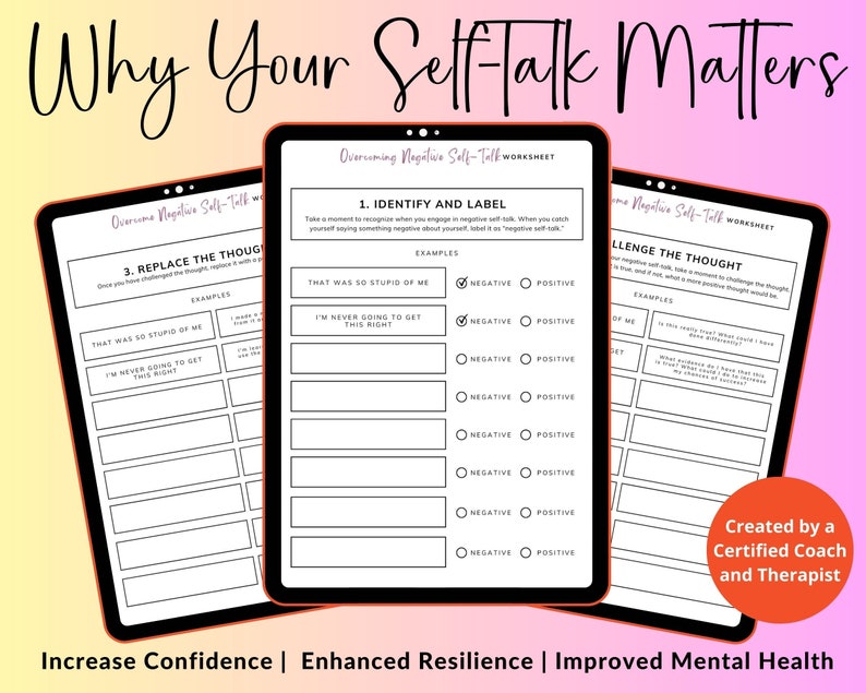 Overcome Negative Self Talk Worksheet Challenge Negative Thoughts ...