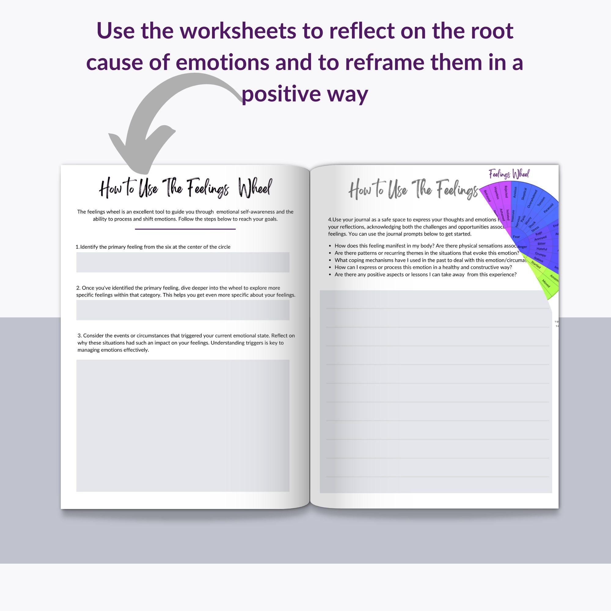 Coaching Canva Template Feelings Emotions Wheel Worksheet Done for You ...