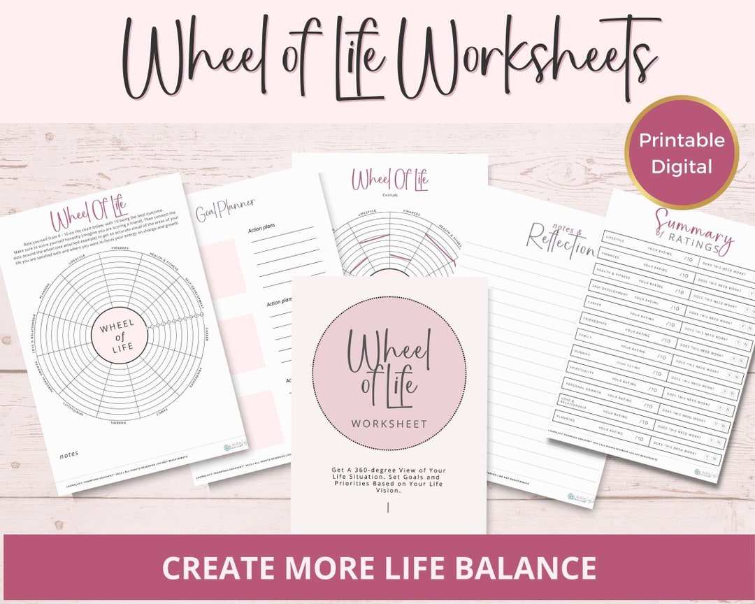 Wheel of Life Worksheets: Goal Setting & Personal Growth (digital ...