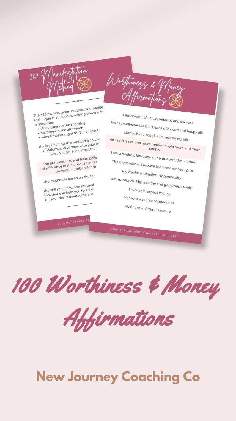100 Money Mindset & Abundance Daily Affirmations 369 Manifestation ...