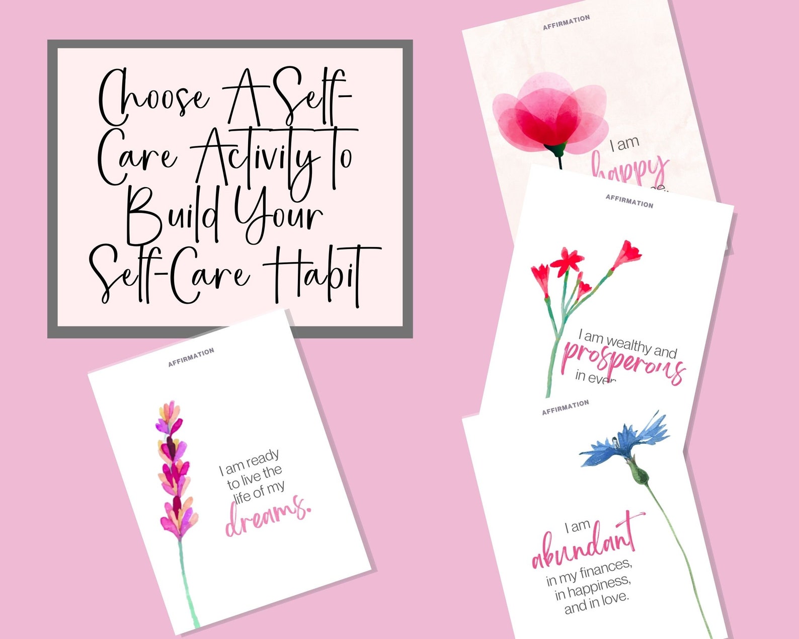 50 Self-care Cards Printable for Women Self-care Mental Health ...