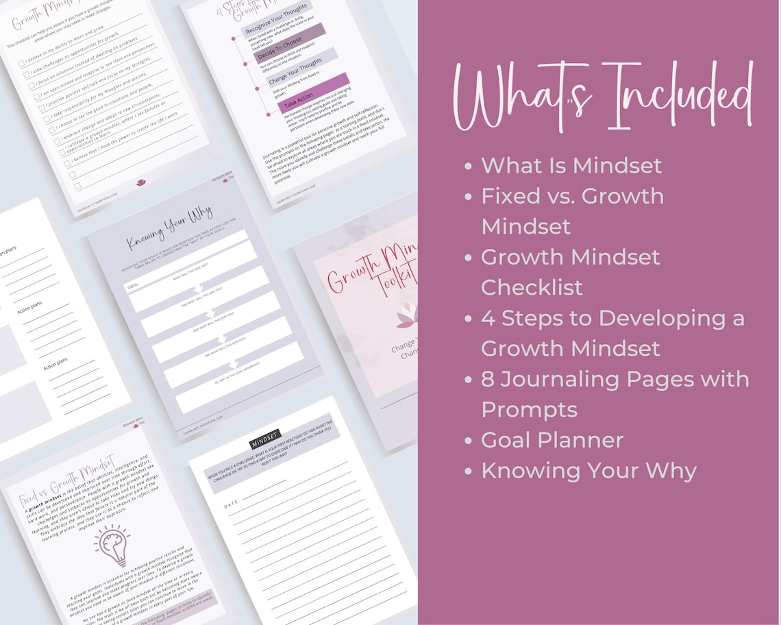 Growth Mindset Journal Prompt Growth Mindset Worksheets Self-care ...