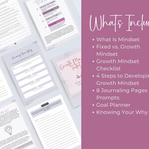 Growth Mindset Journal Prompt Growth Mindset Worksheets Self-care ...